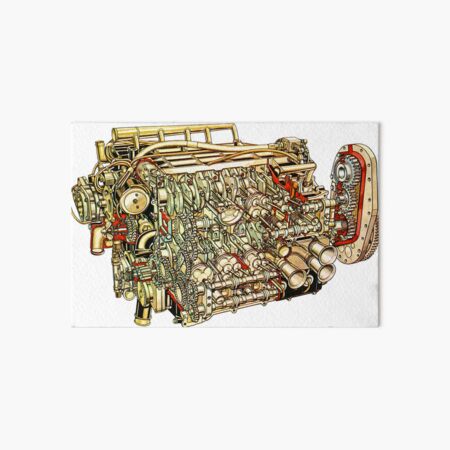 "British vintage grand prix V16 3 litre engine BRM P75 H16. Cutaway ...