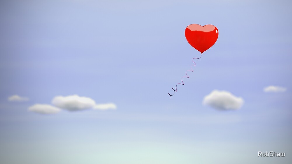 "Love heart balloon flying away" by RobShaw | Redbubble
