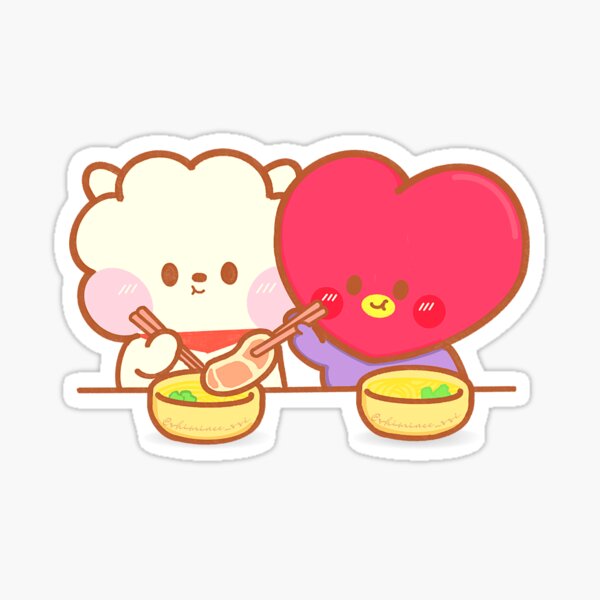 "Cute Kawaii BTS BT21 character RJ and Tata TAEJIN stan bias eating ...