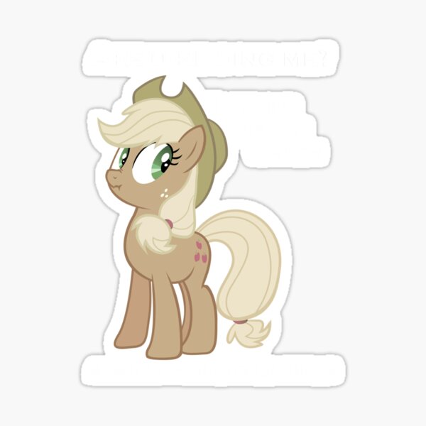 "Applejack lies with Text " Sticker for Sale by Constancemark | Redbubble