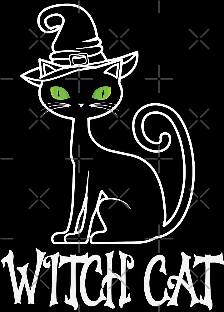 The Witch Cat Halloween Design For Cat Lovers By Zirve Artwork
