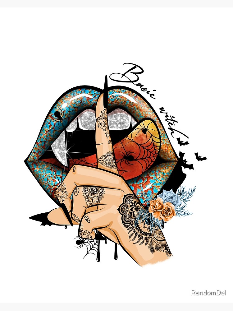 "Halloween Floral Basic Witch Hush Lips" Art Board Print for Sale by ...