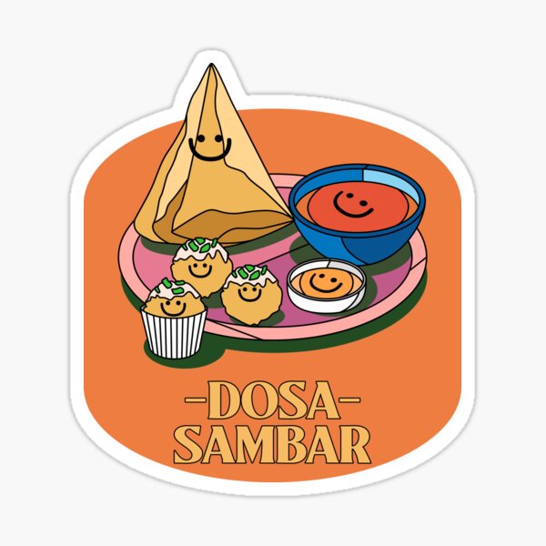 "Dosa Sambar - Indian Food Lovers" Sticker for Sale by sechovicz ...