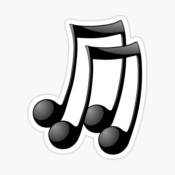 "black color music note for music lover " Sticker for Sale by ...