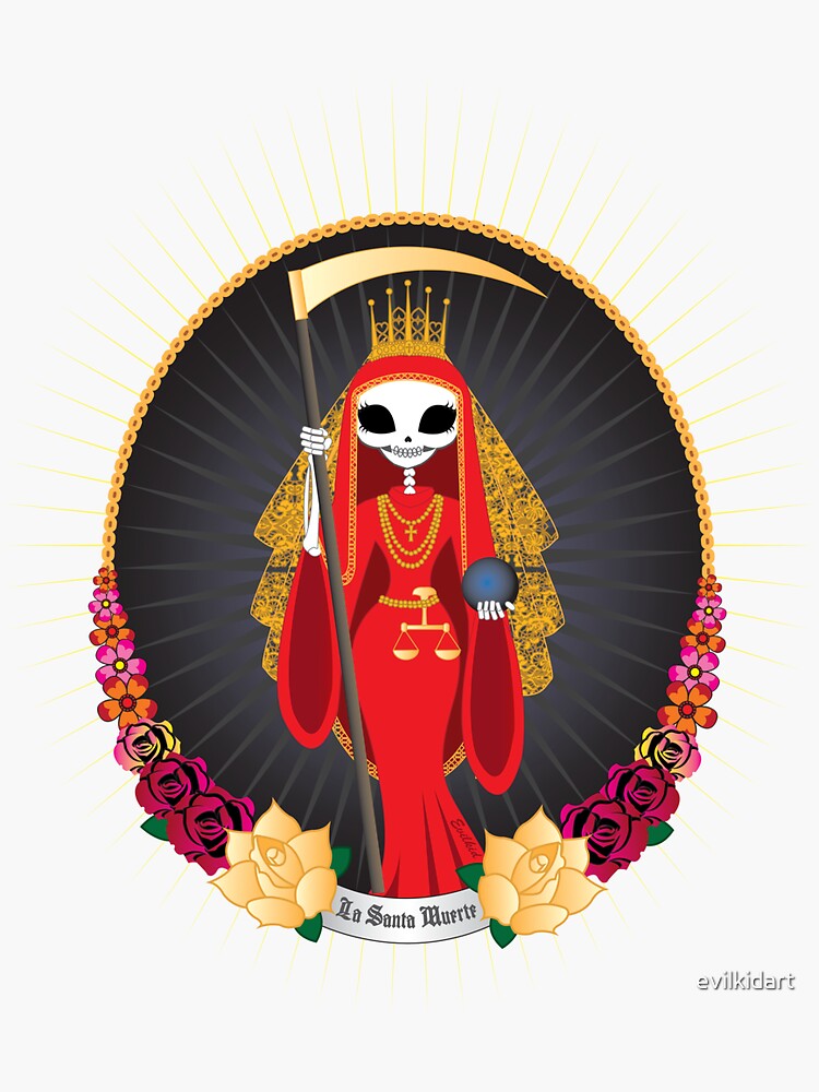 "Santa Muerte" Sticker for Sale by evilkidart | Redbubble