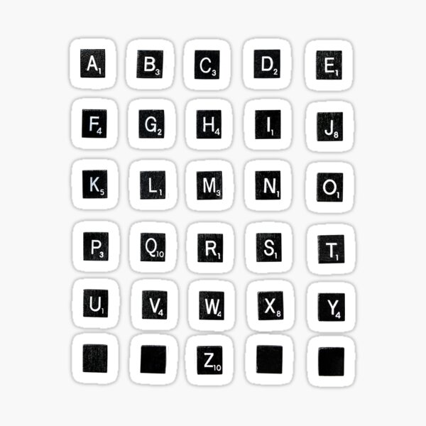 "alphabet set of black letters - sticker pack" Sticker for Sale by ...