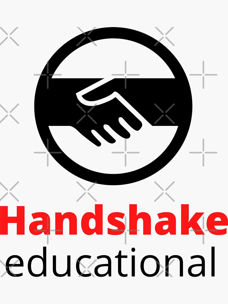 "Handshake Educational " Sticker for Sale by TrendsTDesign | Redbubble