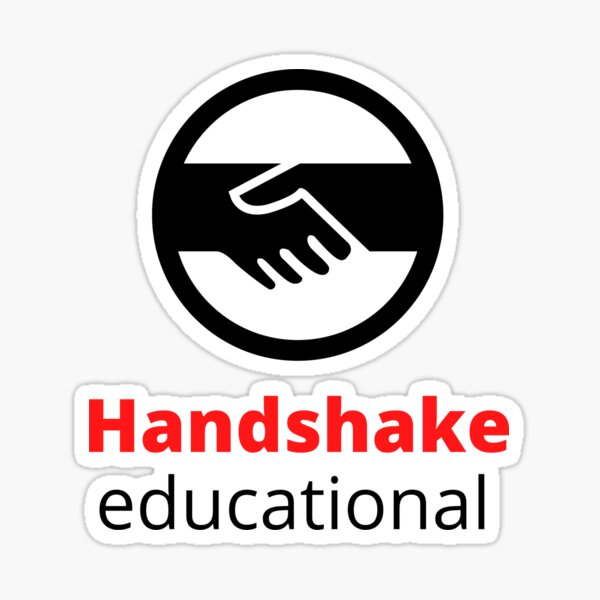 "Handshake Educational " Sticker for Sale by TrendsTDesign | Redbubble