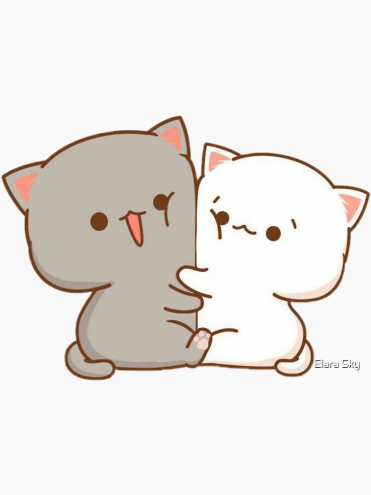 "Cute Cat Couple" Sticker for Sale by dingshouzhen | Redbubble