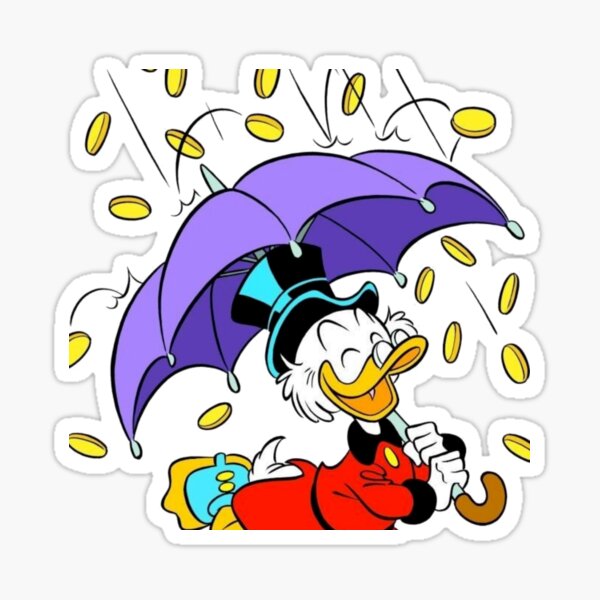 "Scrooge Mcduck - happy" Sticker for Sale by Denzel002 | Redbubble