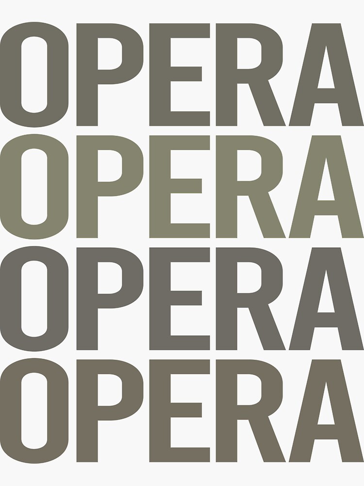 "Gray Text Art Opera" Sticker for Sale by StoreCalamity | Redbubble
