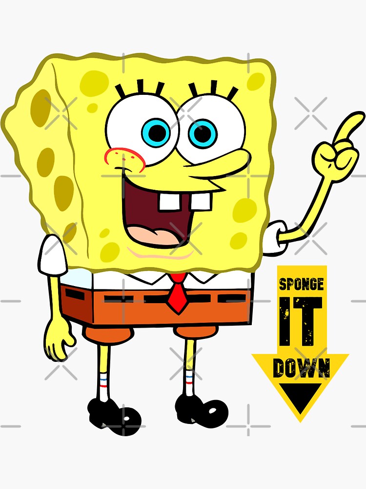 "Spongebob Sponge it Down" Sticker for Sale by MuslimStyle1 | Redbubble