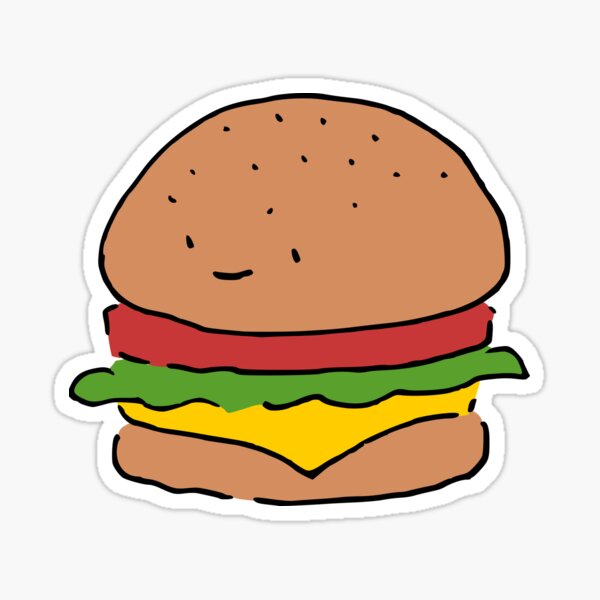 "cute burger" Sticker for Sale by stickersinworld | Redbubble