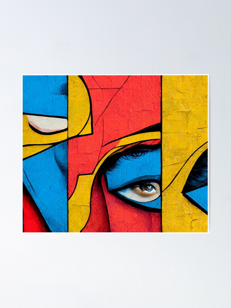 "Cubism Superhero Digital Comics Art" Poster for Sale by ORSALSHOP ...