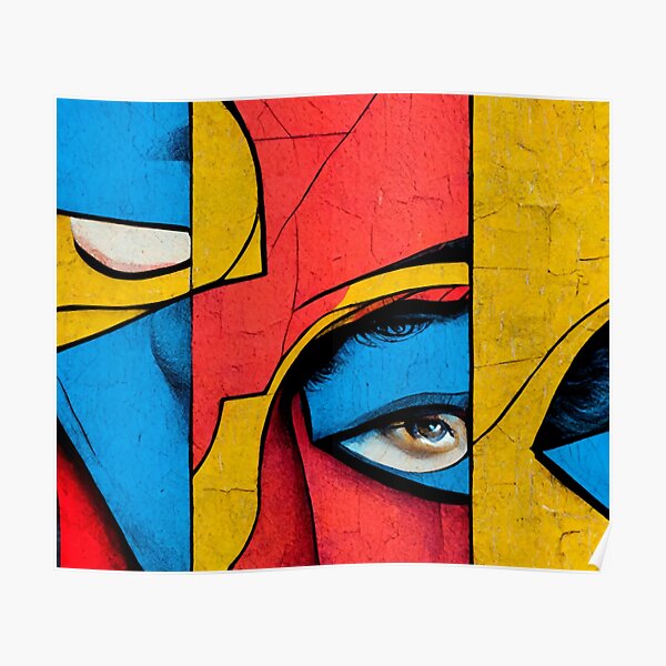 "Cubism Superhero Digital Comics Art" Poster for Sale by ORSALSHOP ...