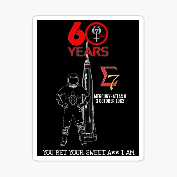 "60th Anniversary - Sigma 7" Sticker for Sale by MagentaCobalt | Redbubble