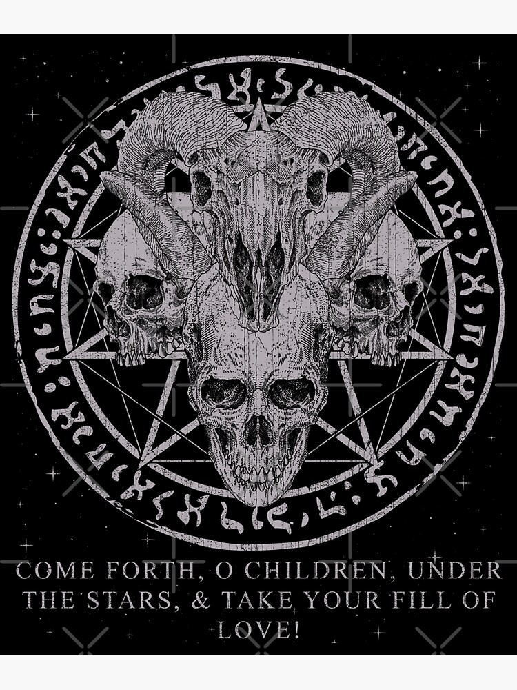 Pegatina «Diseño de calaveras de círculo ritual oculto, Aleister ...