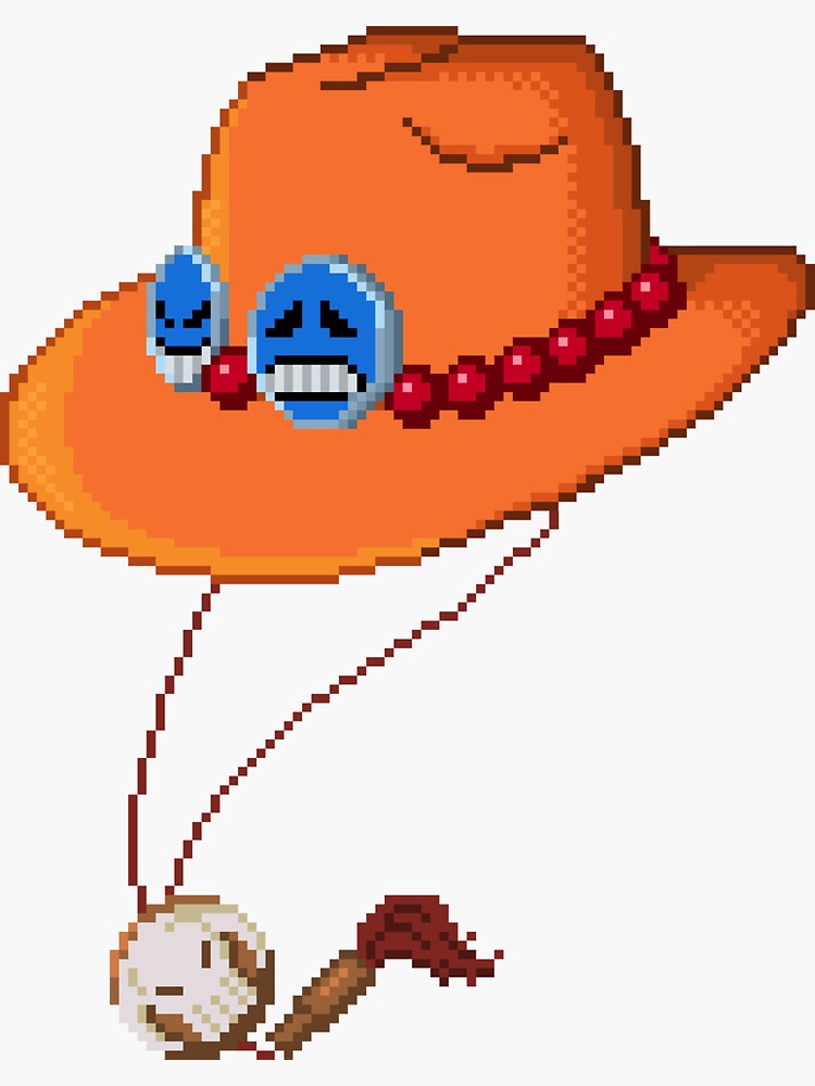 "ACE HAT pixelart" Sticker for Sale by DarwinW | Redbubble