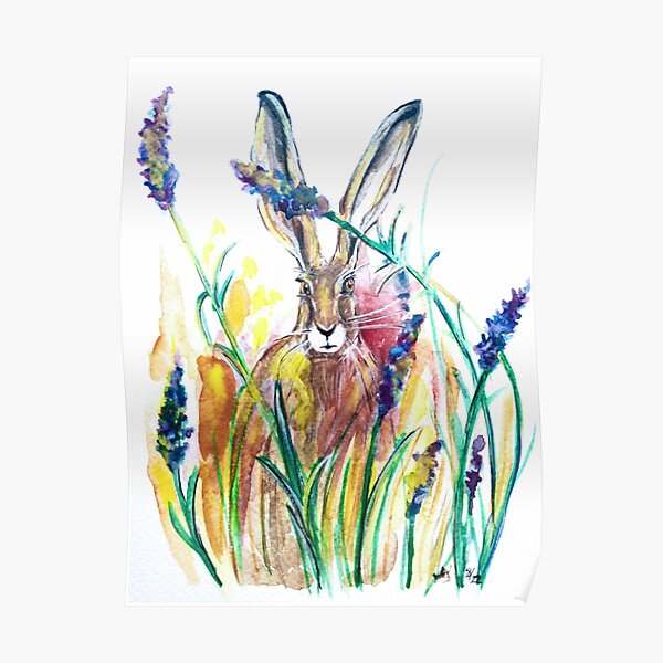 "Rainbow Hare" Poster for Sale by Oakfaearts | Redbubble