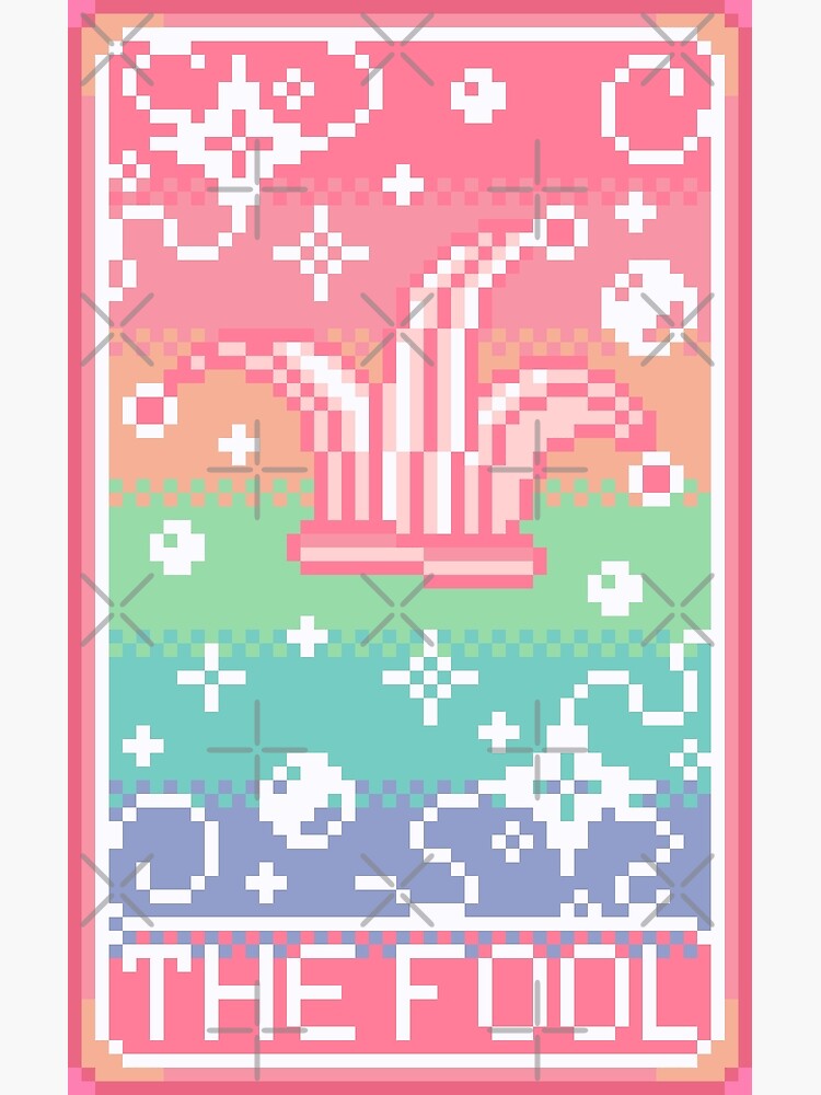 "Tarot Card The Fool Pixel Art" Poster for Sale by AlleenasPixels ...