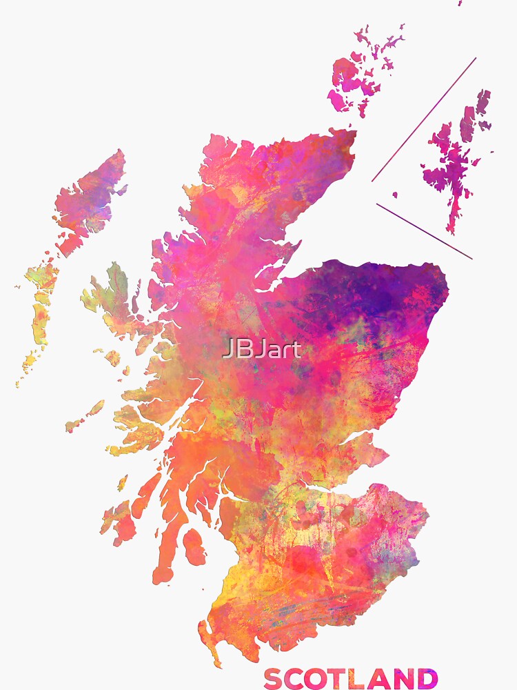 "Scotland map #scotland #map" Sticker by JBJart | Redbubble