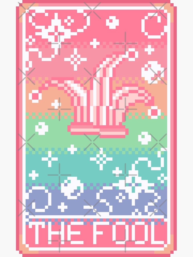 Tarot Card The Fool Pixel Art Sticker For Sale By Alleenaspixels