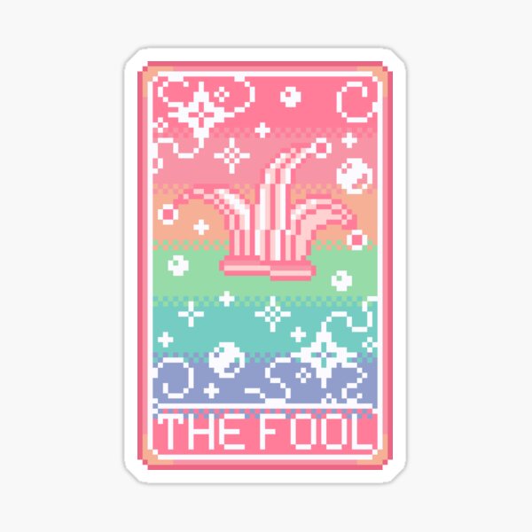 "Tarot Card The Fool Pixel Art" Sticker for Sale by AlleenasPixels ...