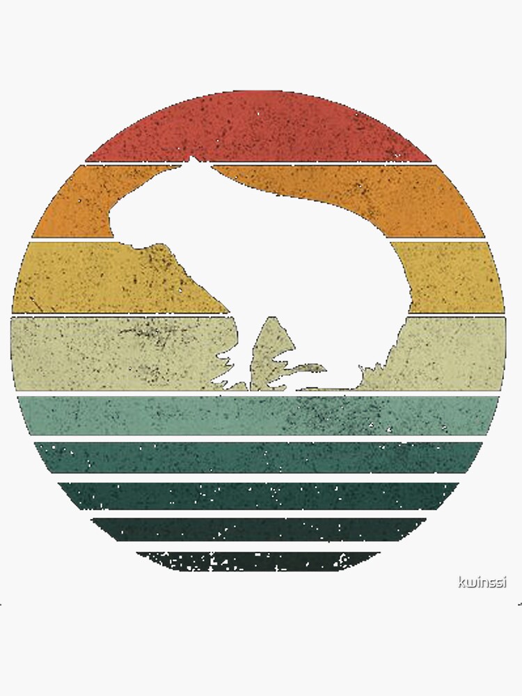 "Vintage Capybara Animal Silhouette" Sticker for Sale by kwinssi ...
