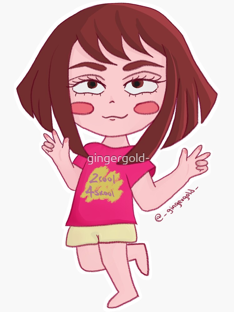 "MHA - CHIBI OCHAKO 1" Sticker for Sale by gingergold- | Redbubble