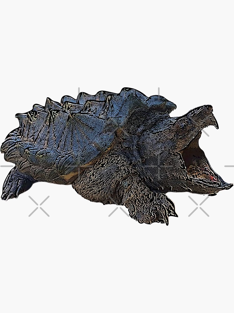 " Alligator Snapping Turtle Black Alternate Design Painting " Sticker ...