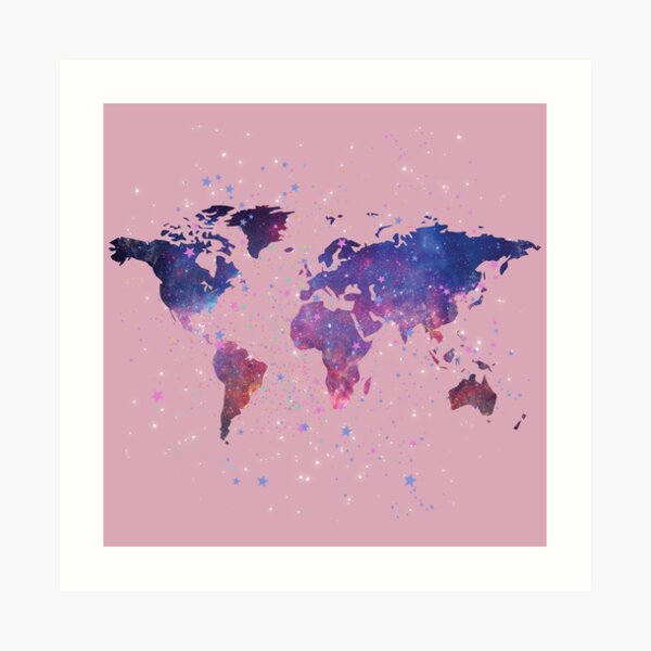 "Cute world map" Art Print for Sale by Aya-salah123 | Redbubble