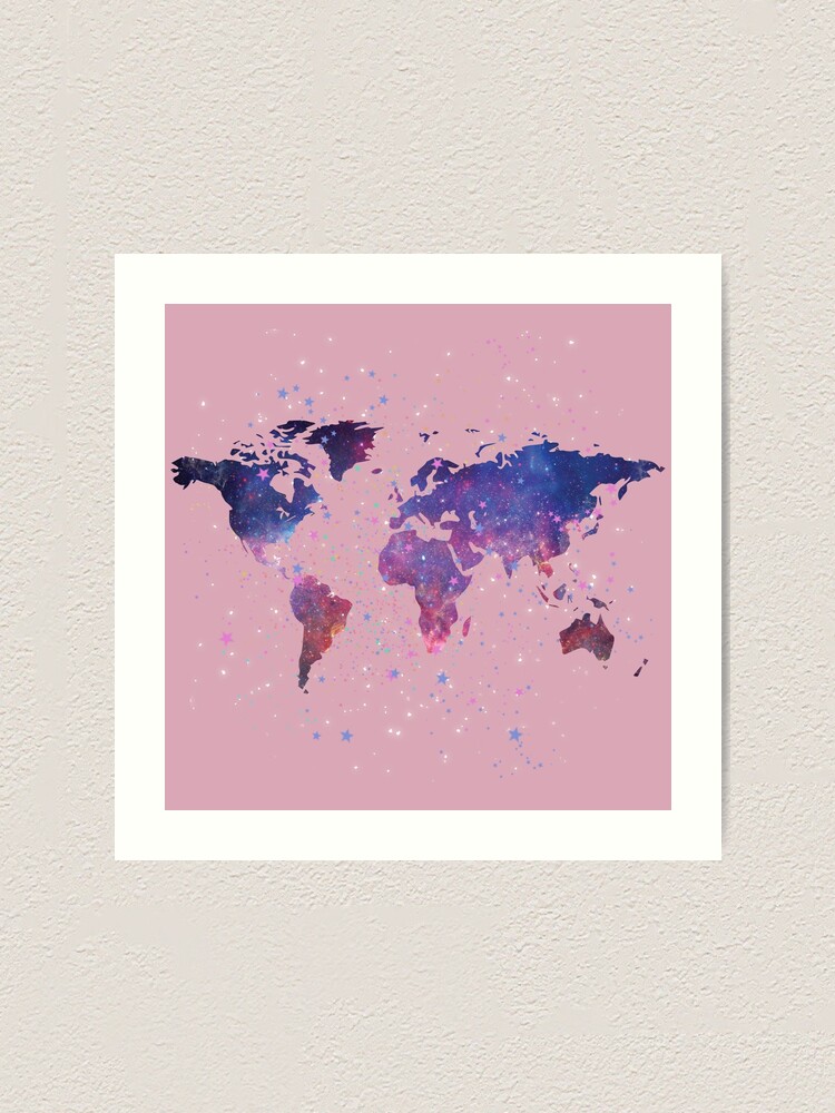 "Cute world map" Art Print for Sale by Aya-salah123 | Redbubble