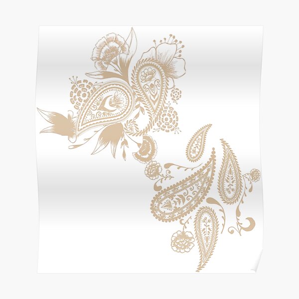 "Gold Baroque Paisley" Poster for Sale by zombie-eyes | Redbubble