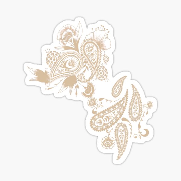 "Gold Baroque Paisley" Sticker for Sale by zombie-eyes | Redbubble