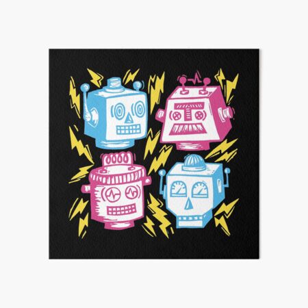 "80s robot gang" Art Board Print for Sale by woahtherepickle | Redbubble