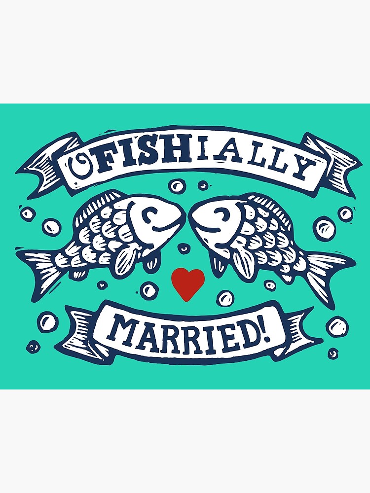 "Officially Married Newlywed Fish" Greeting Card for Sale by ...