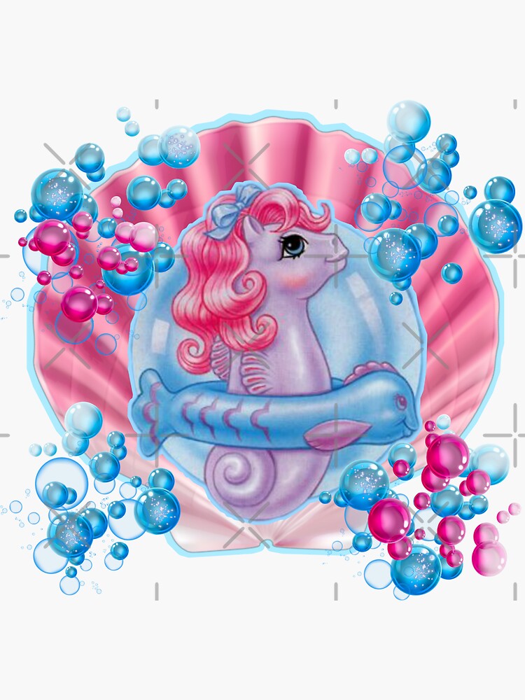 "80s aesthetic mlp g1 baby sea pony surf rider clamshell " Sticker for ...