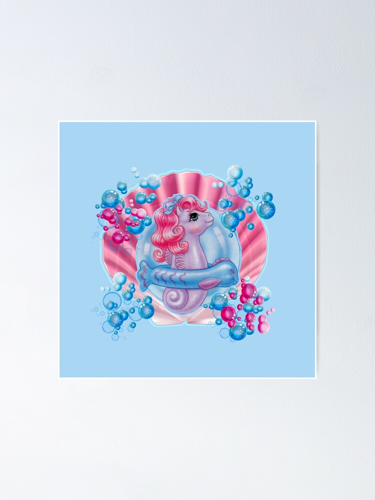 "80s aesthetic mlp g1 baby sea pony surf rider clamshell " Poster for ...