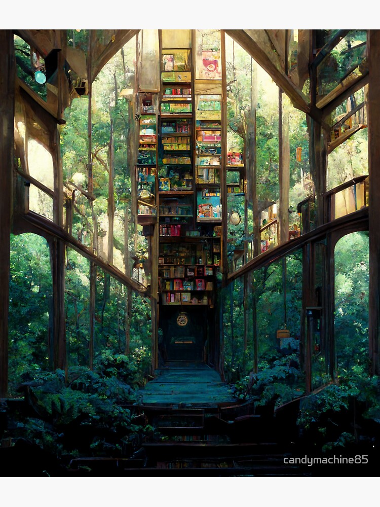 "Magical Bookstore in the Woods" Sticker for Sale by candymachine85 ...