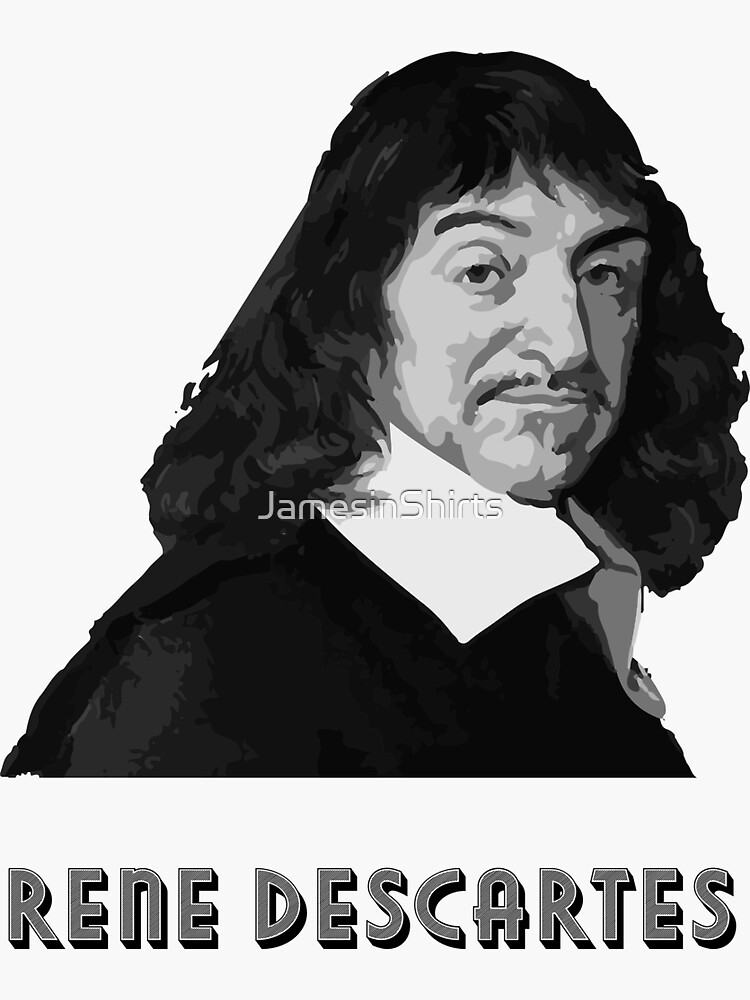 "Philosophy with Rene Descartes" Sticker for Sale by JamesinShirts ...
