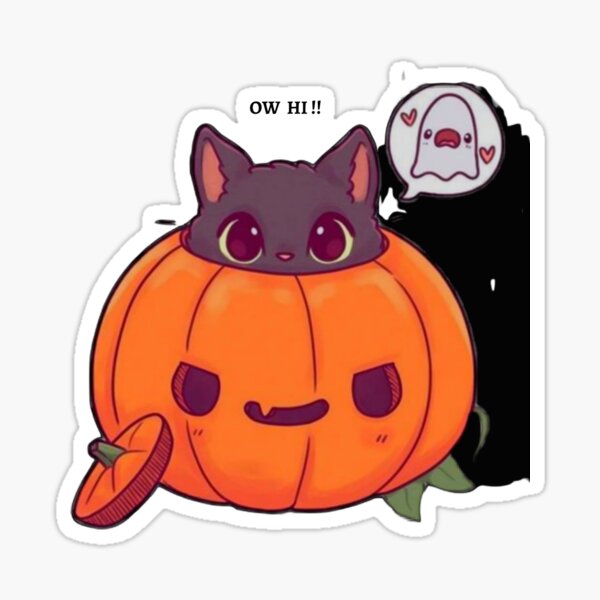 "Hello cutie cat," Sticker for Sale by Jasminee18 | Redbubble