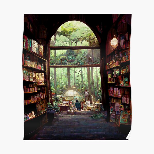 "Magical Bookstore in the Woods" Poster for Sale by candymachine85 ...