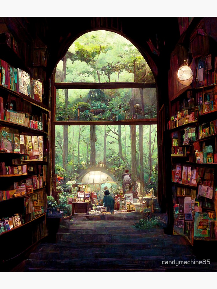 "Magical Bookstore in the Woods" Sticker for Sale by candymachine85 ...