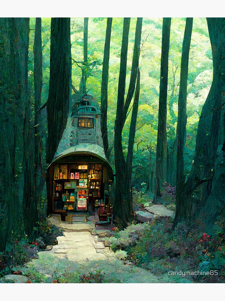 "Magical Bookstore in the Woods" Sticker for Sale by candymachine85 ...