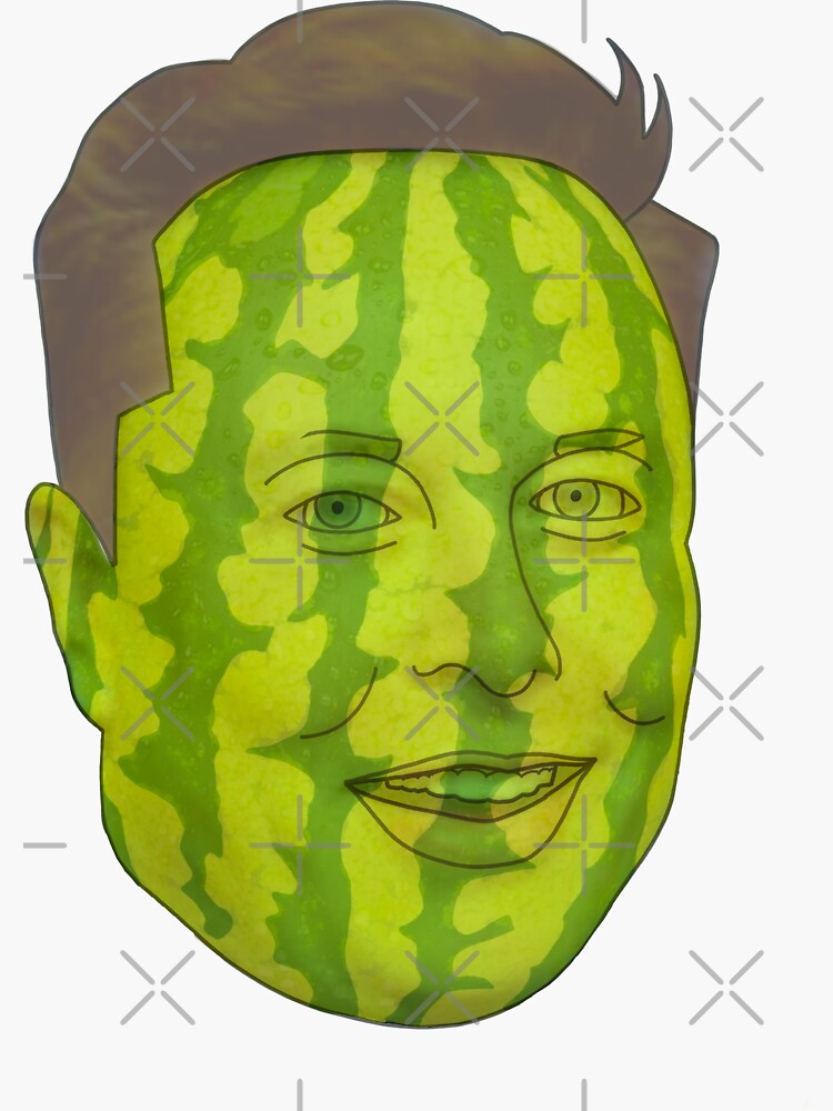 "Melon Musk, Elon Musk as a Watermelon" Sticker for Sale by limitLIS | Redbubble