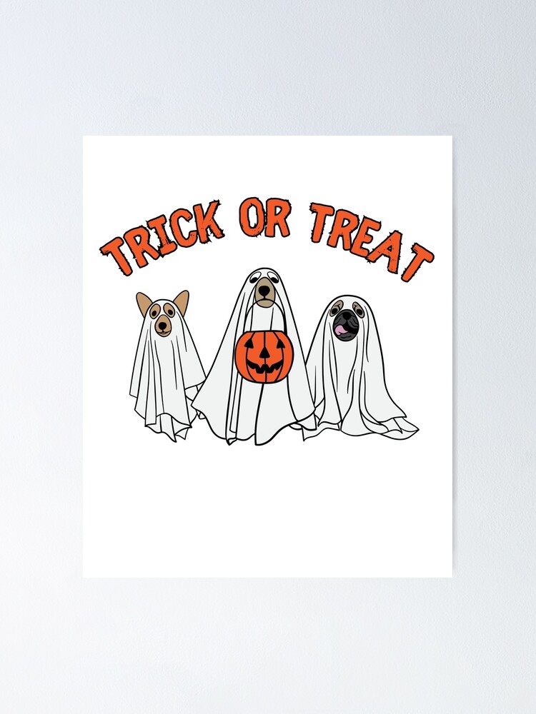 "Trick or Treat Spooky puppies Spooktober Halloween 2022 design" Poster ...