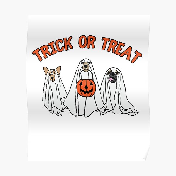 "Trick or Treat Spooky puppies Spooktober Halloween 2022 design" Poster ...