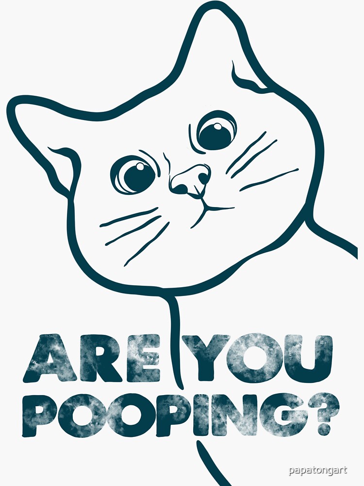 "Pooping cat" Sticker for Sale by papatongart | Redbubble