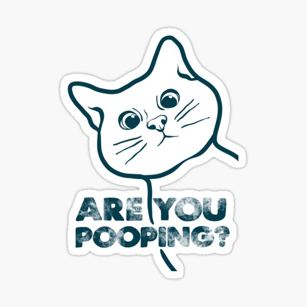 "Pooping cat" Sticker for Sale by papatongart | Redbubble