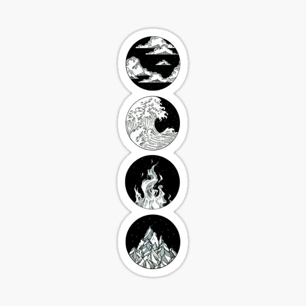 "The 4 elements" Sticker for Sale by Artouma | Redbubble